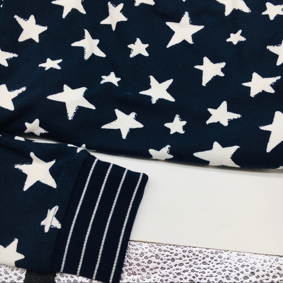 AnyBody | Tops | Anybody Printed Hacci Sweatshirt Top Stars Navy | Poshmark